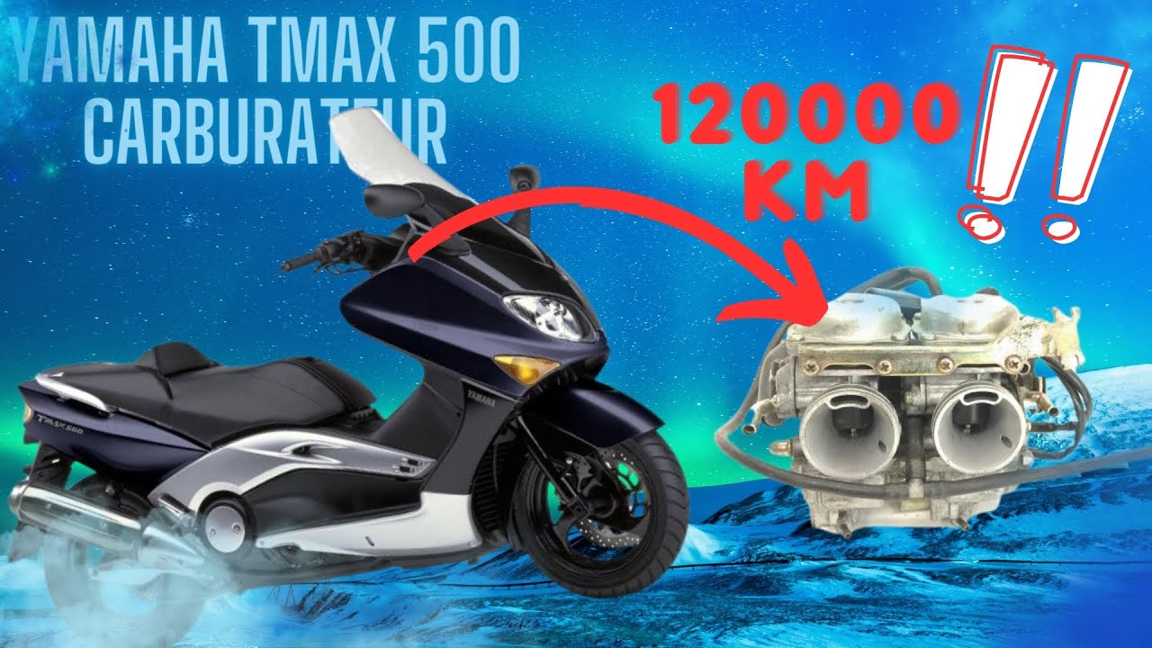 YAMAHA TMAX 500 2003 MODÈLE CARBU PROBLEME DE RATÉS, CARBURATION - YouTube