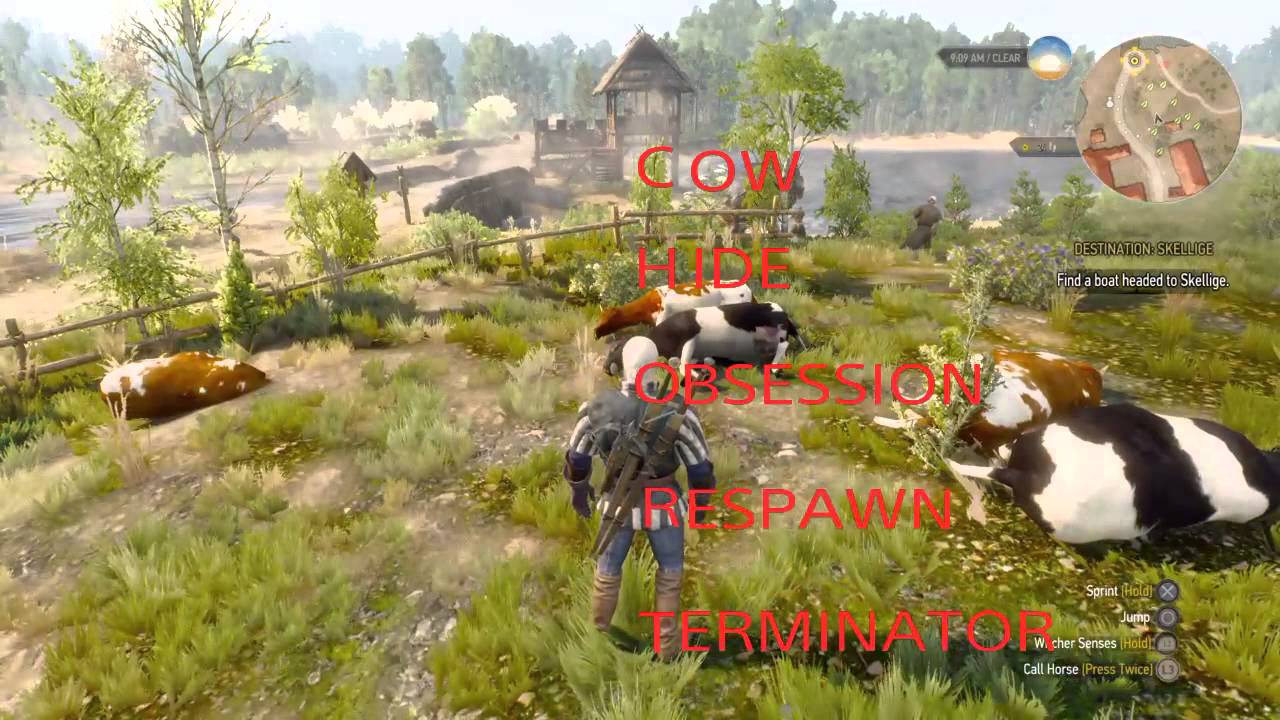 Witcher 3 cow farming 'attack of the chort' - YouTube