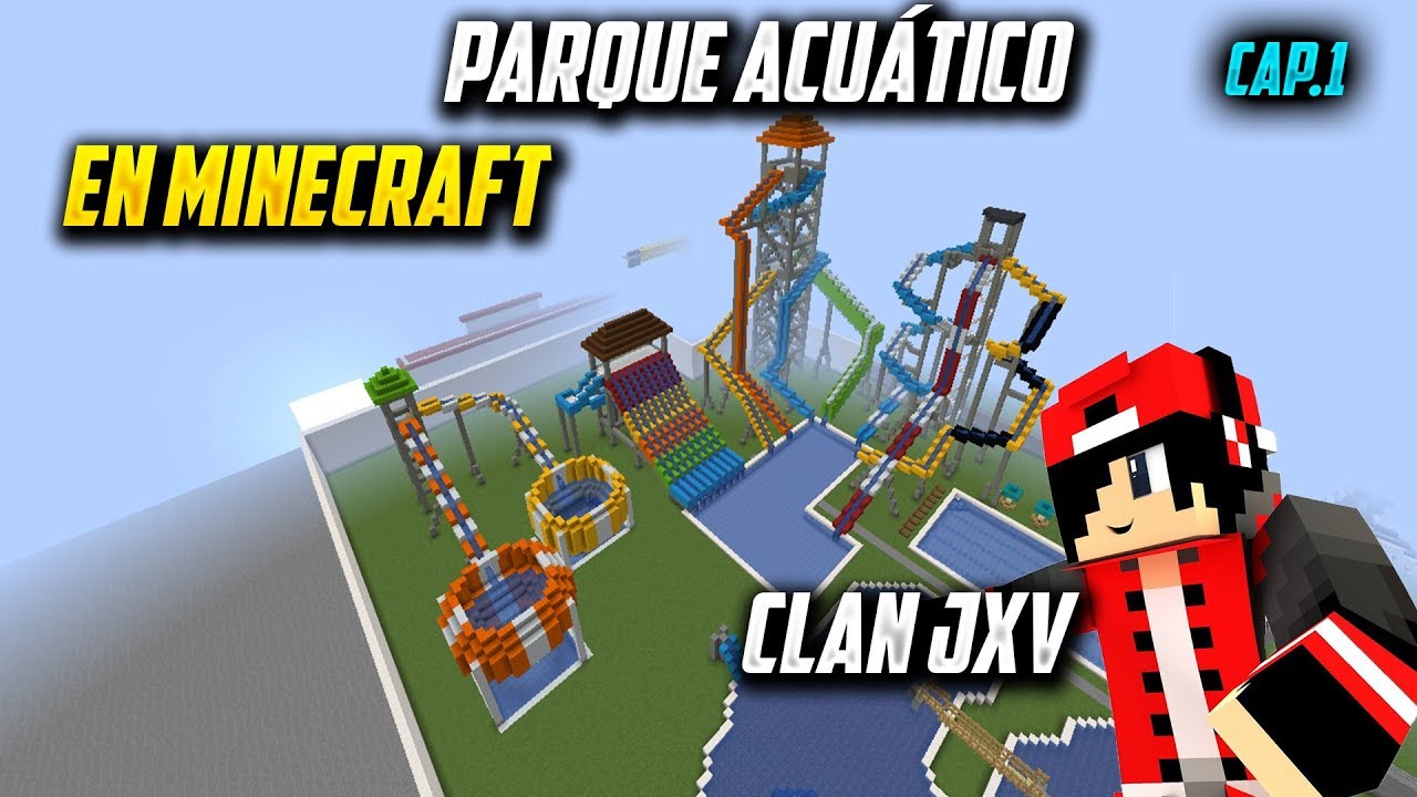 COMO HACER UN PARQUE ACUATICO EN MINECRAFT DESDE 0 CAP 1 - YouTube
