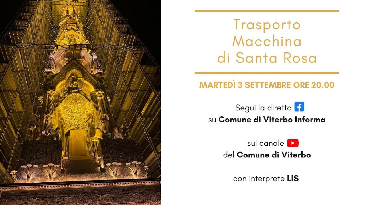 🌹 Trasporto della Macchina di Santa Rosa 2024 🌹 Diretta Streaming - YouTube