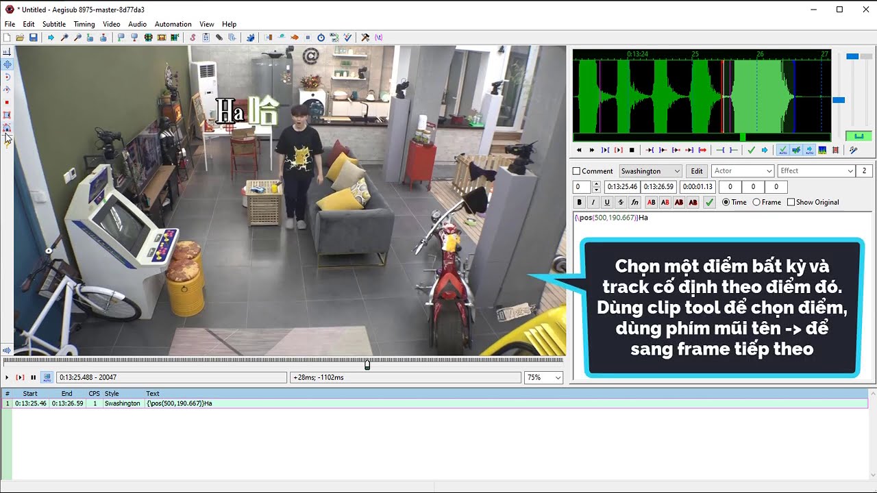 #13 [Aegisub | Typesetting] Track thủ công dành cho caption ít chuyển ...