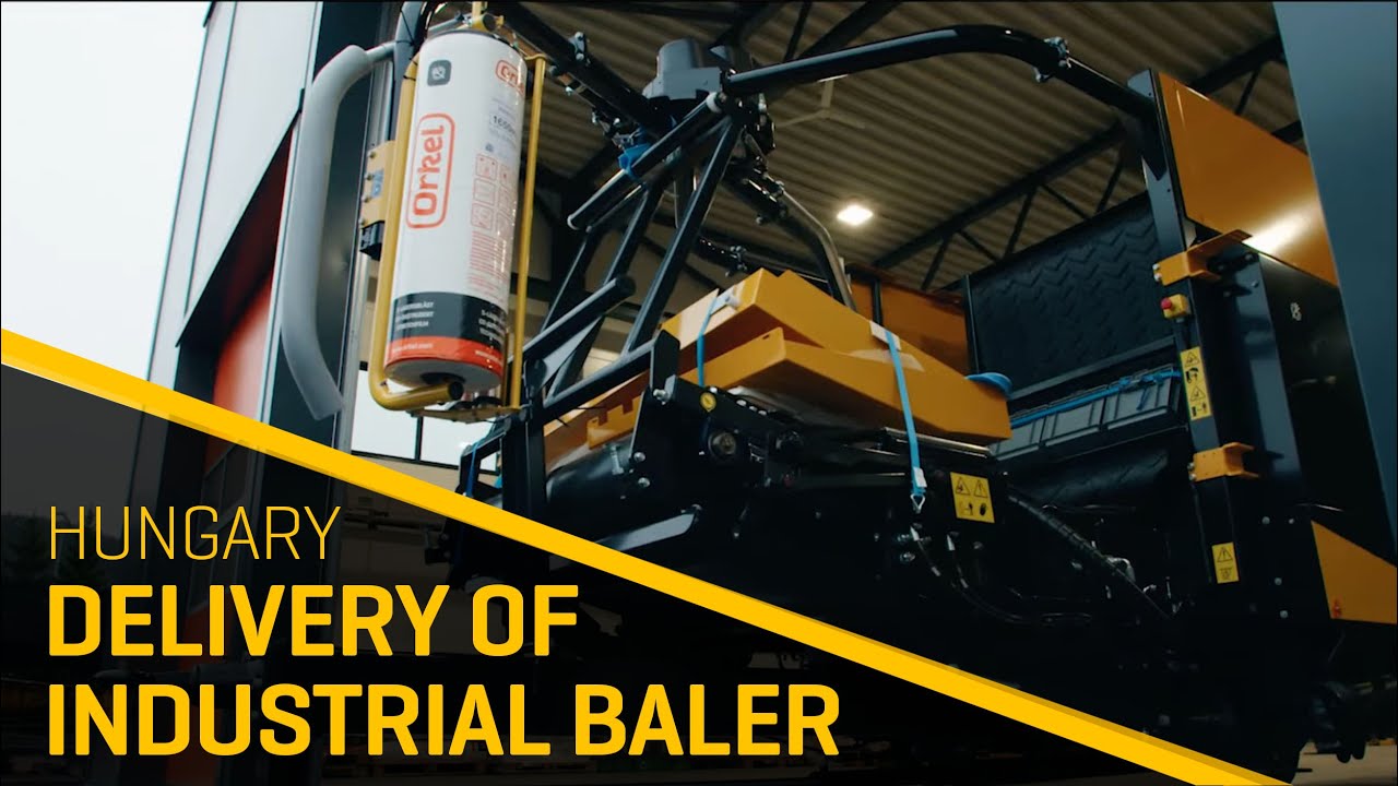 Delivery and operation of the Orkel waste baler | SRF baling in Hungary ...