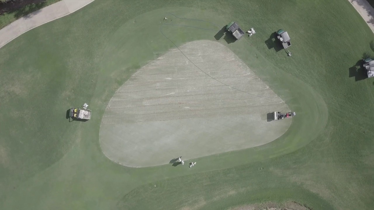 Dry-Ject Aerification process on the Greens - YouTube