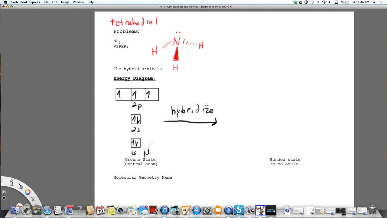 Ammonia Hybridization sp3 - YouTube