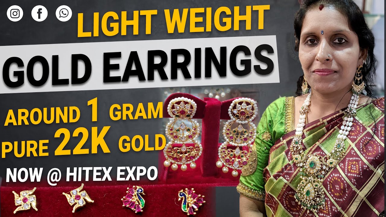 Light weight Gold Jewellery with price | Light Weight Gold Earrings ...
