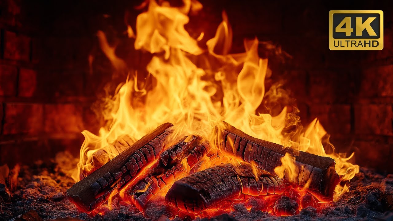 Smooth Piano Music & Fireplace Sounds in Cozy Winter Living Room ...