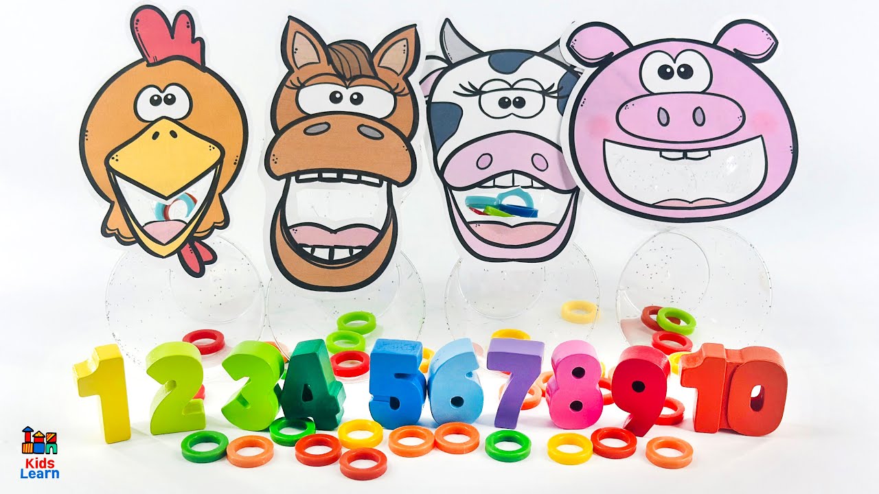 Best Count 1 to 10 Video with Farm Animals! Educational Toy Learning ...