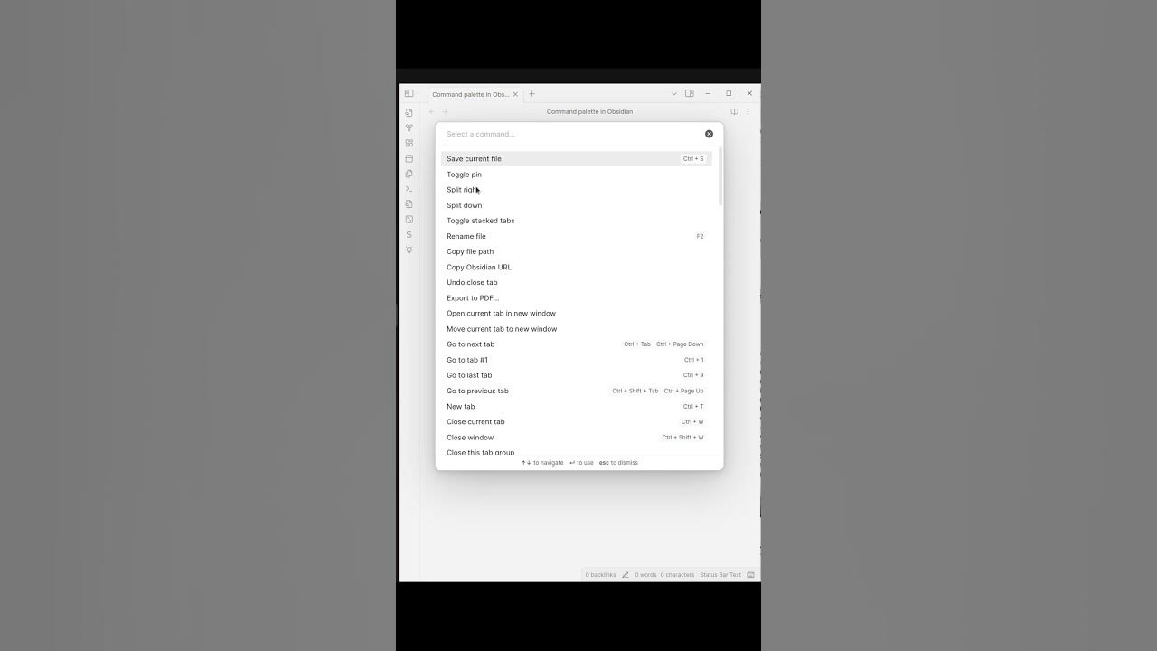 Obsidian command palette - YouTube