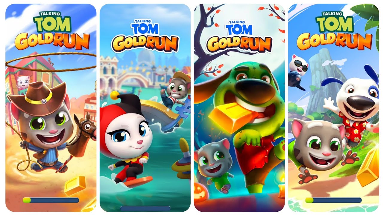 Talking Tom Gold Run Wild West Update vs Venice Canals Update vs ...