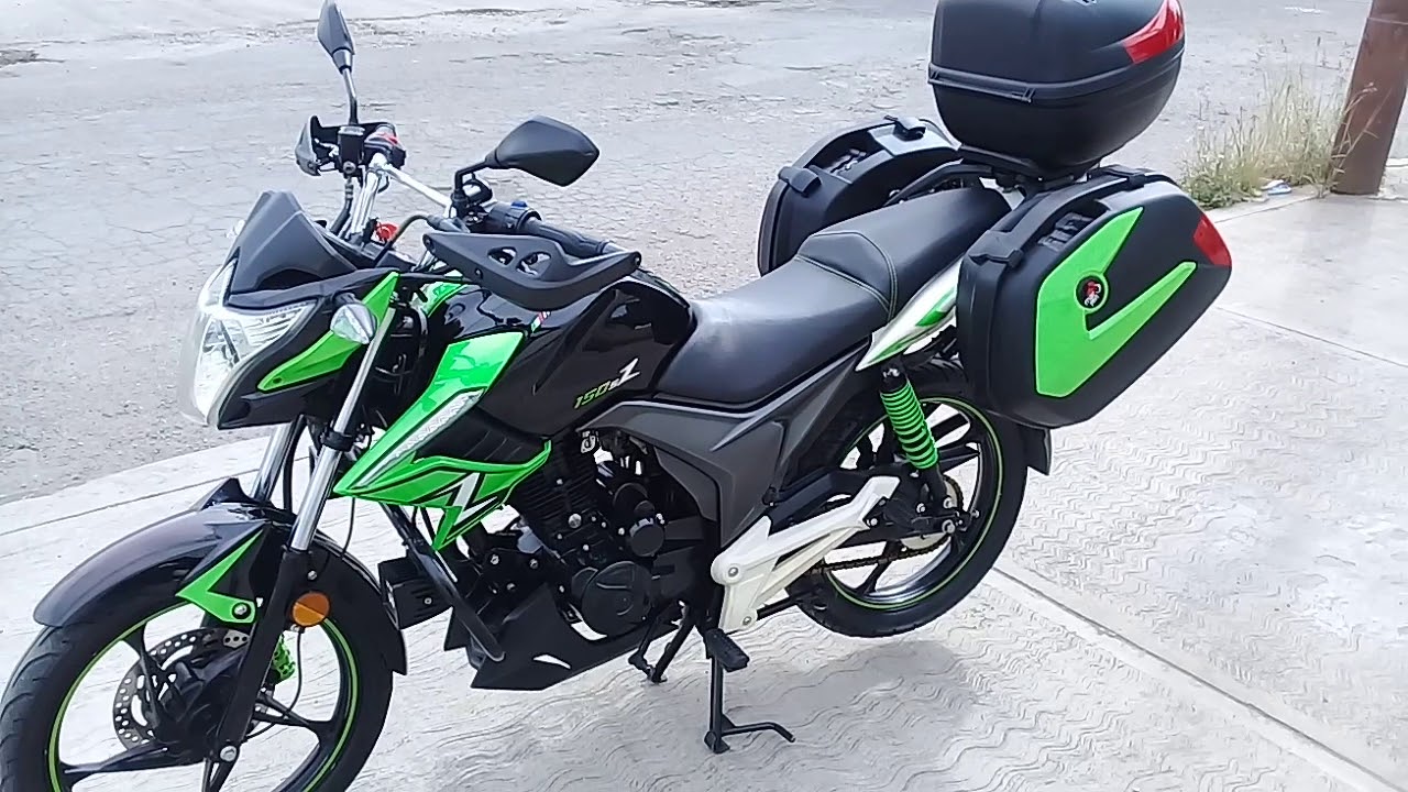 Italika 150sz con alforjas verde - YouTube