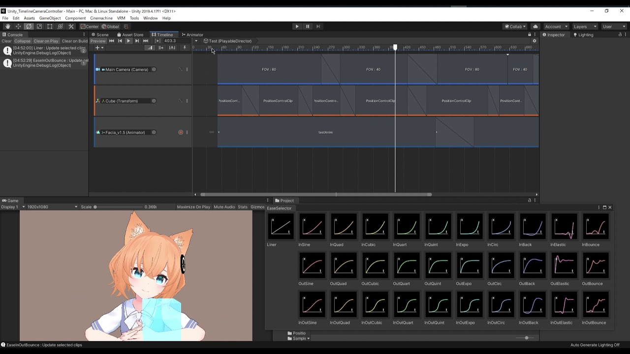Unity Timeline Ease Selector Test - YouTube
