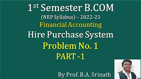 AFA Hire Purchase System - 2nd Sem B.Com NEP Syllabus - YouTube