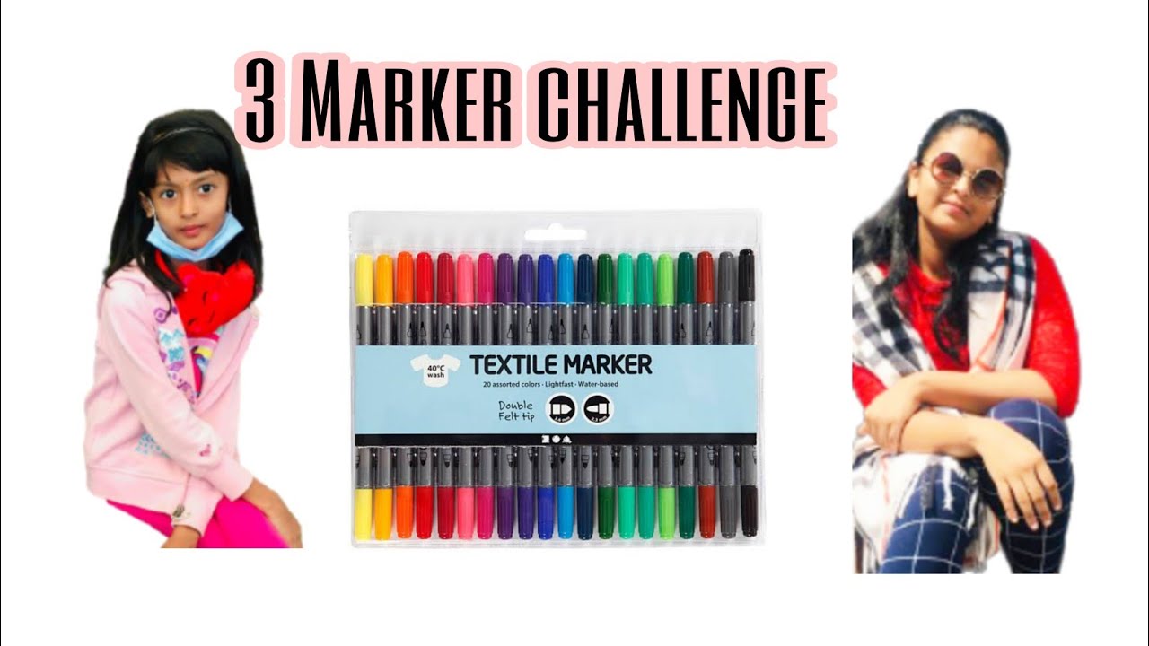 3 markers challenge Super funny Markers challenge - YouTube