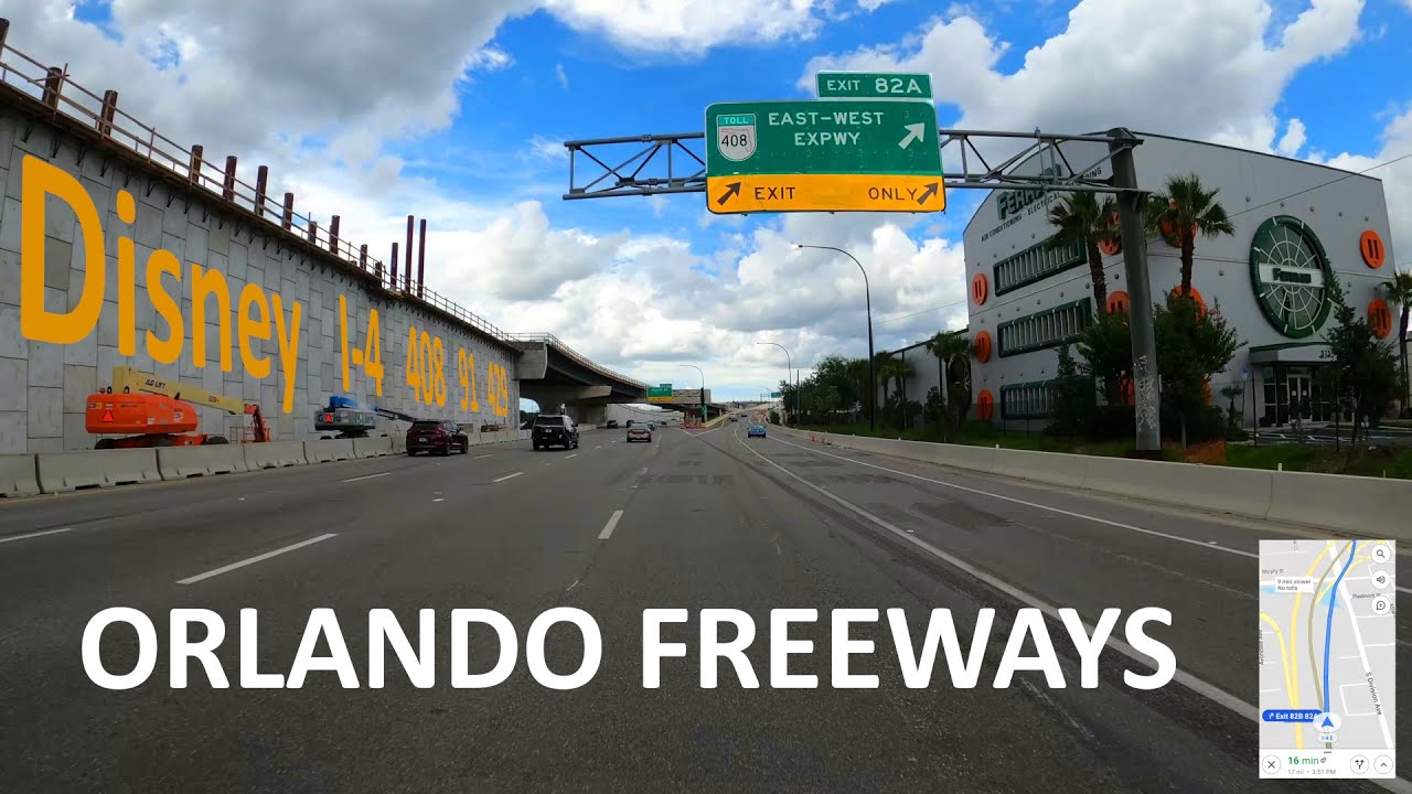 Driving on Orlando Freeways from Disney Springs to Ocoee, Florida via ...