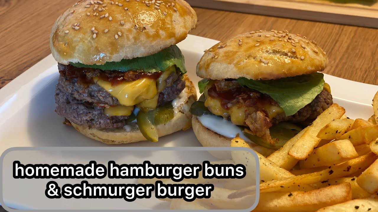 🍔 A JUICY DELICIOUS HOMEMADE HAMBURGER BUNS & SMASHED BURGER 🍔 - YouTube
