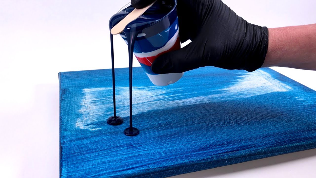 Splitting paint technique - Do you see the waterfall? - Acrylic pour ...