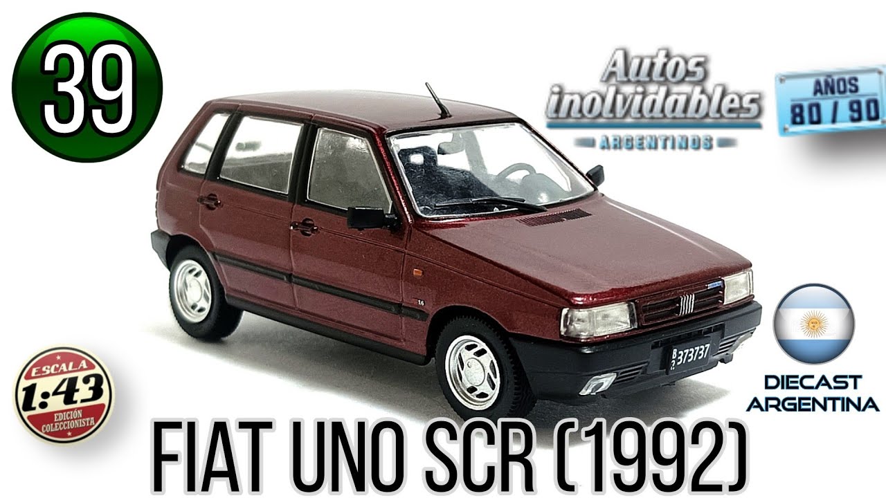 #39 Fiat Uno SCR (1992) 1/43 - Autos Inolvidables Argentinos - Años 80/ ...