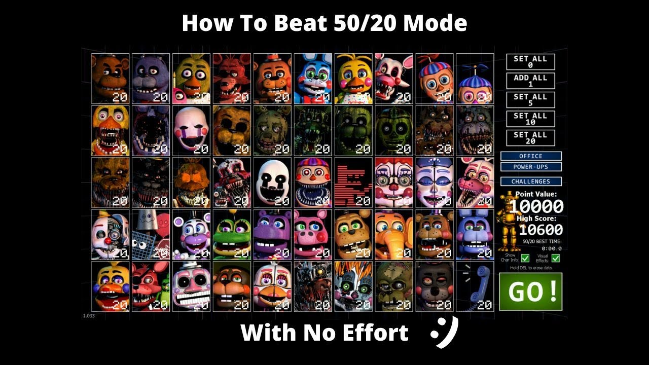 How to Beat 50/20 Mode in FNAF UCN with No Effort - YouTube