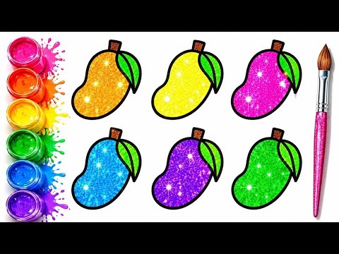 🥭 Learn Colors with Glitter Mangoes ✨🌈 | Easy Drawing, Painting & Coloring for Kids & Toddlers 🎨