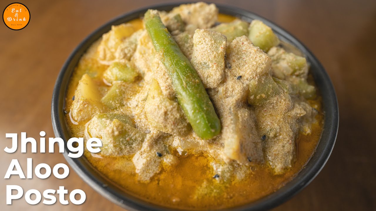 Traditional Bengali Jhinge Aloo Posto Recipe | Niramish Jhinge Alu ...
