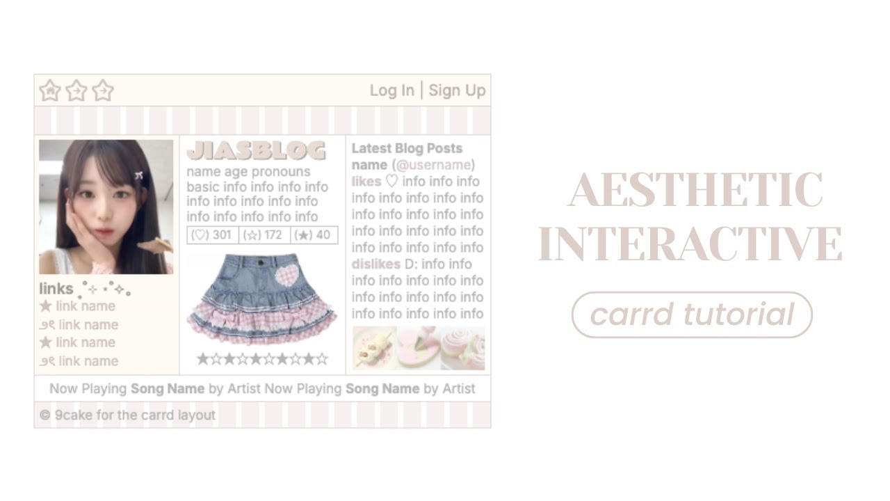 aesthetic interactive carrd tutorial - cr 9cake - YouTube