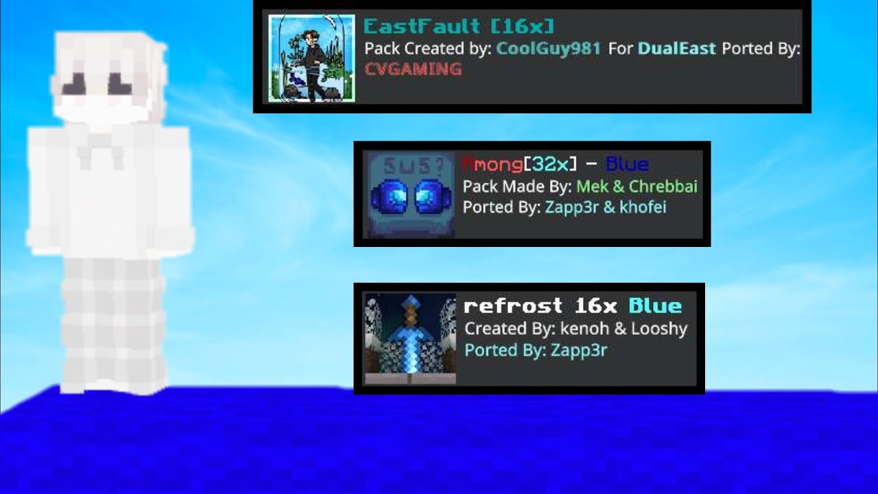 Top 3 BEST MCPE Blue Texture Packs - YouTube