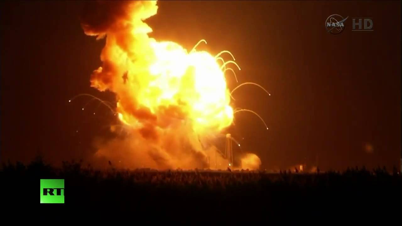 Unmanned Antares NASA Rocket EXPLODES On Take Off At Wallops Flight ...