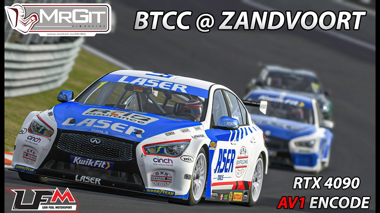 rFactor 2, LFM BTCC @ Zandvoort (4090 AV1 encode / HDR) - YouTube