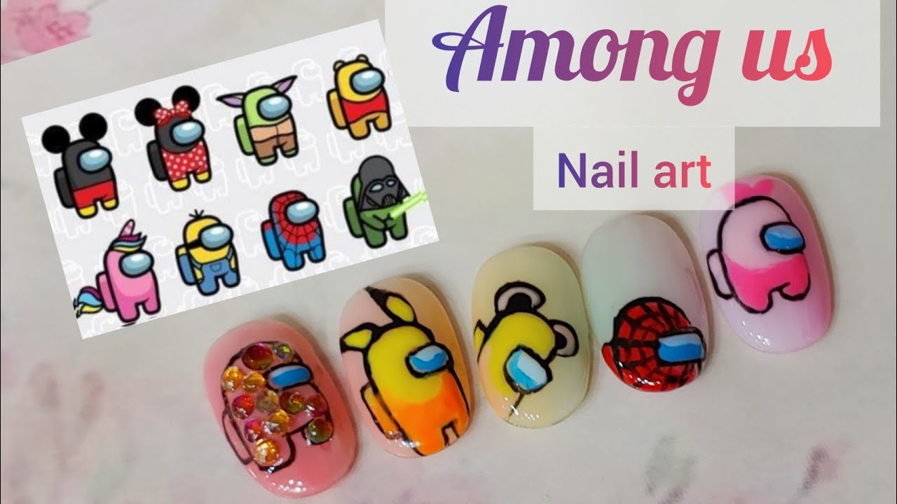 Among us nail art design - YouTube