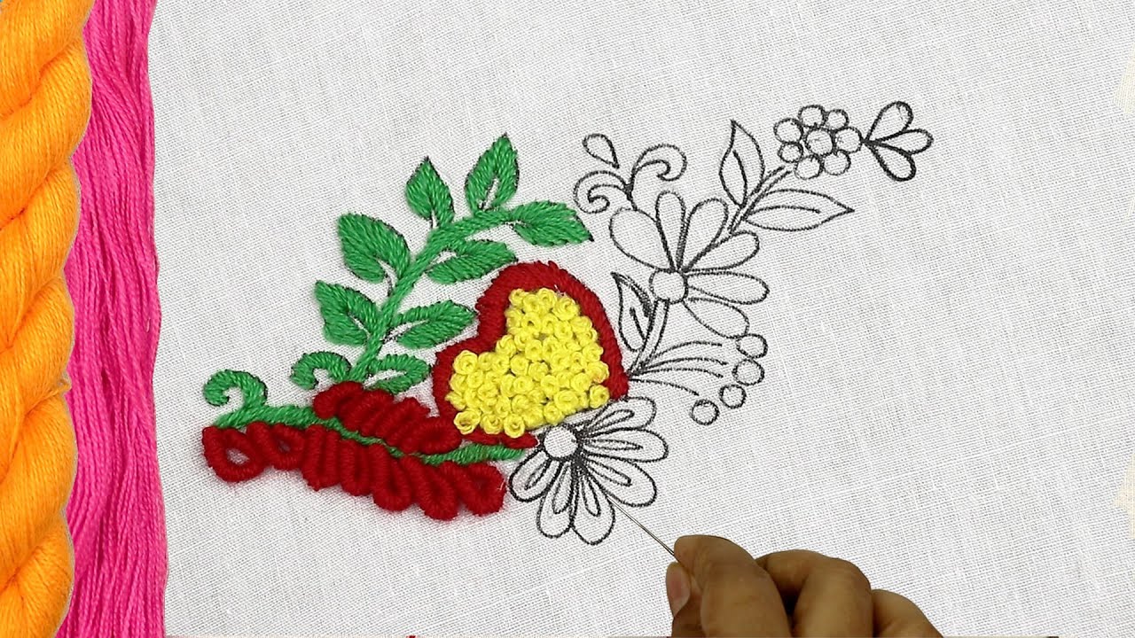 Gorgeous Hand Embroidery Designs of a Colorful Elegant Flower ...