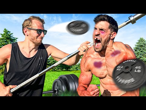 Brutally Beat with a 45 POUND Barbell *BONE BRUISING*