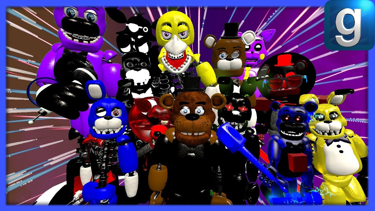 Gmod FNAF l Fnaf on a brige pt 1 with my Au Characters - YouTube