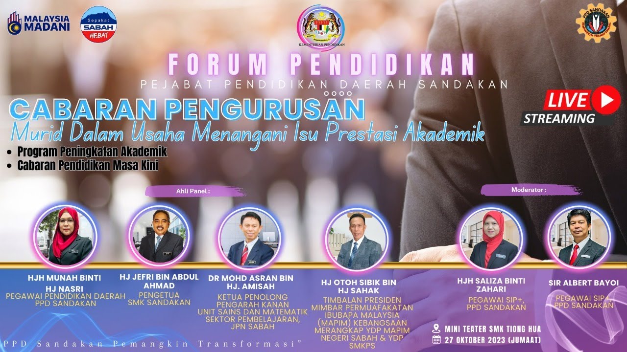 FORUM PENDIDIKAN PPD SANDAKAN - YouTube