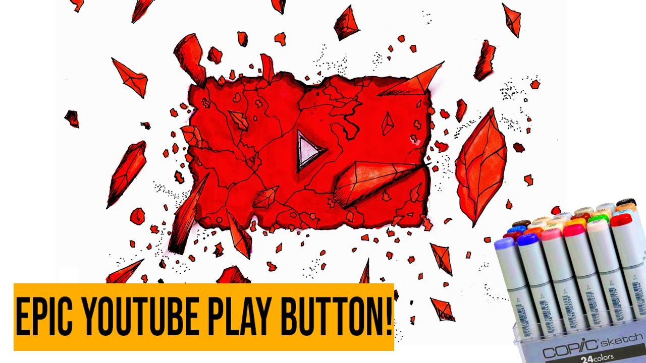 Watch Me Draw This EPIC SHATTERED YOUTUBE PLAY BUTTON! #NonProfessional ...