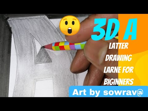 3D Latter "A" Drawing ||Optical-illusion|| #art #drawing #3d_latter ...