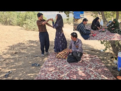 A family's efforts in the forest—Amir and Shahnaz with Leila.🥲