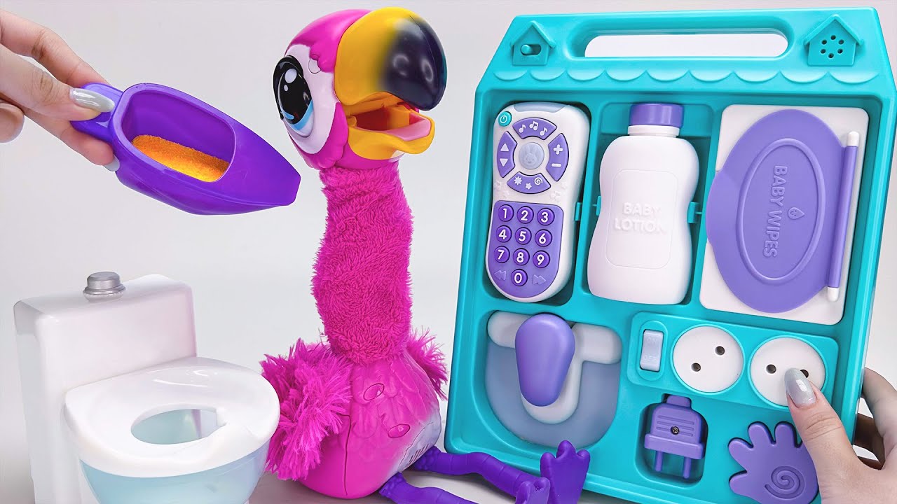 [toy asmr] Gotta Go Flamingo Meets Busy Board! 🦩💜 피젯보드 & 똥쟁이 플라밍고 언박싱 ...