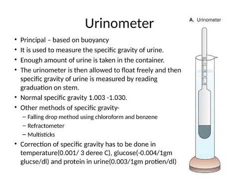 SPECIFIC GRAVATY OF URINE AND URINOMETER - YouTube