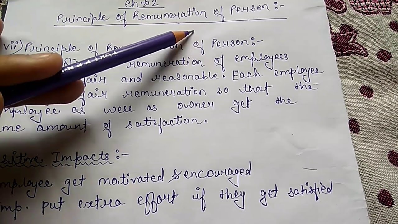 Principle of Remuneration of Person ll Principle of management (class12 ...