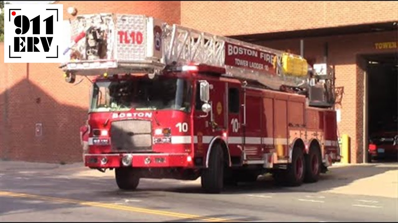 Boston Fire Engine 28 and Tower Ladder 10 Responding - YouTube