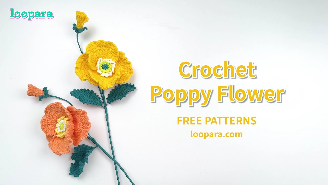 Crochet Poppy Flower - Free Pattern - YouTube