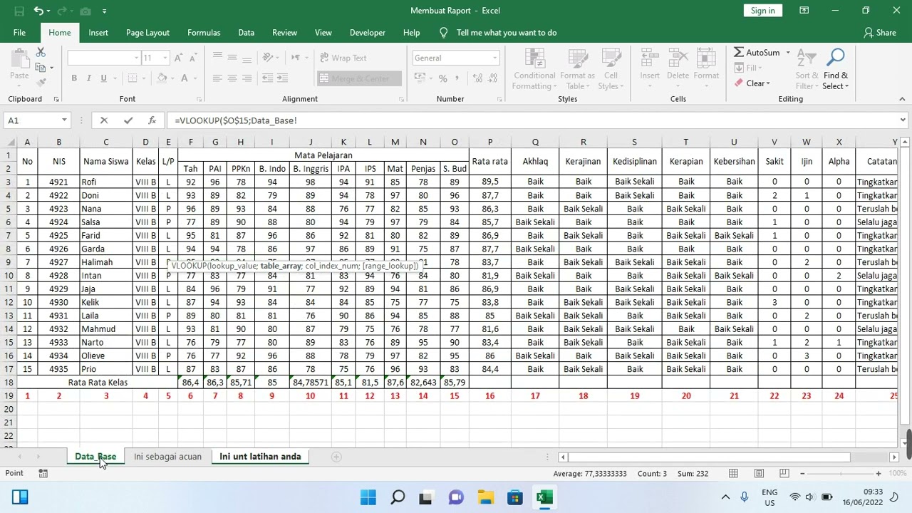 Membuat Raport dengan Excel - YouTube