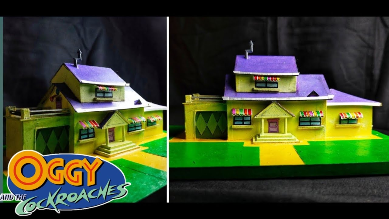 How to make Oggy's house with paper|| Oggy and the cockroaches||Easy to ...