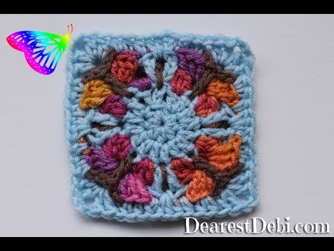 Crochet Butterfly Square - YouTube