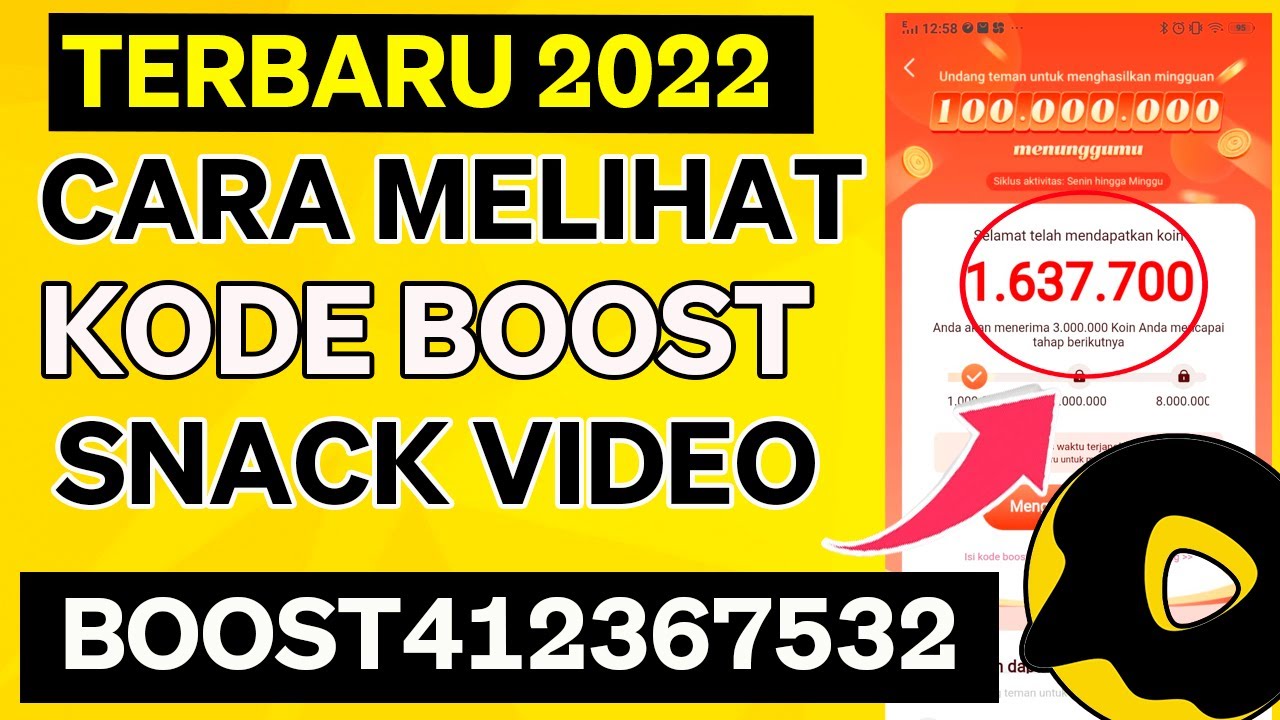 Cara Melihat Kode Boost Snack Video Terbaru 2022 - YouTube
