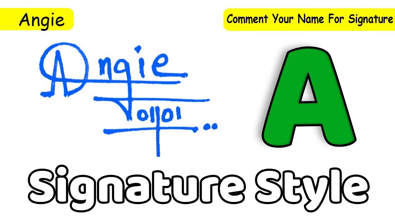 ️ Angie Name Signature Style Request Done - YouTube