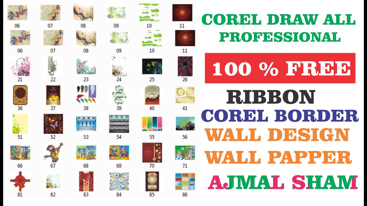 Special Corel Draw Border,Wall Design,Ribbon,Sticker ALL CDR Data Free ...