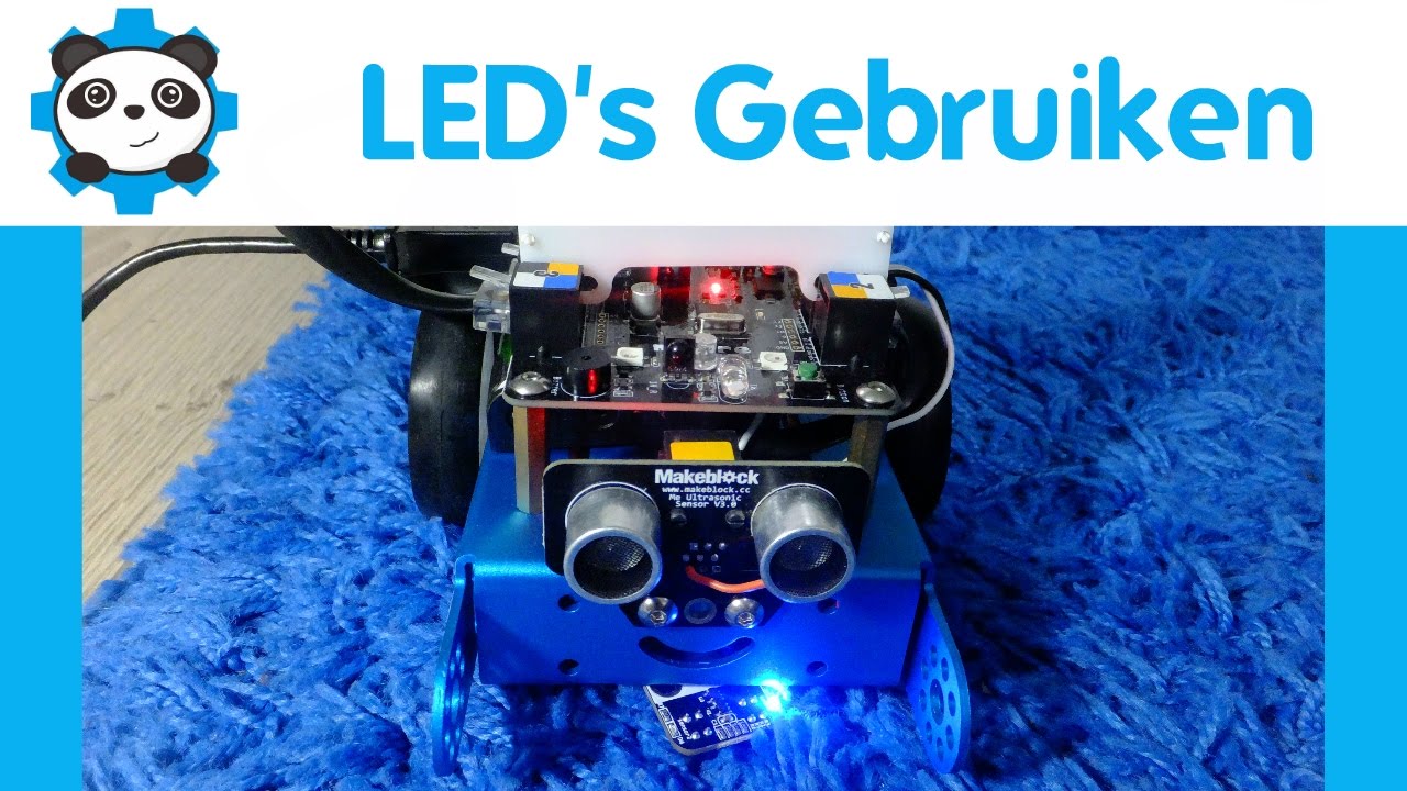 mBot programming #2 - LED's van het board gebruiken! - YouTube