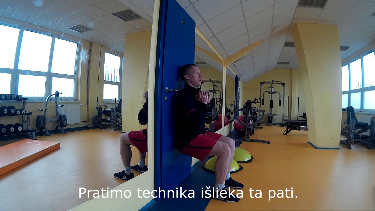 2-legs wall sit exercise - YouTube