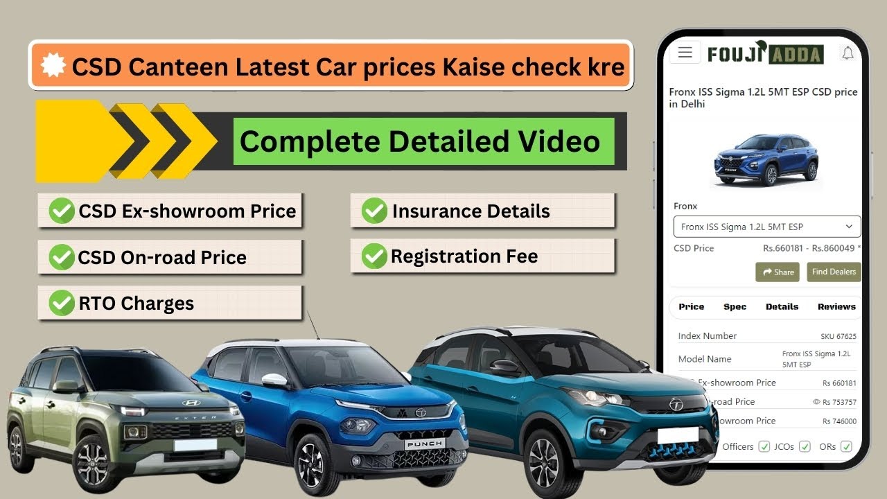 CSD Canteen Car Price List 2024 - YouTube